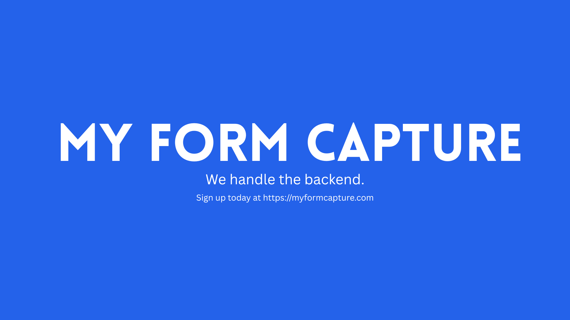Getting Started | MyFormCapture Documentation